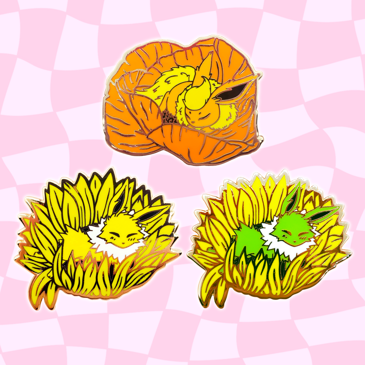 Flareon & Jolteon Pins – Black Magic Cat